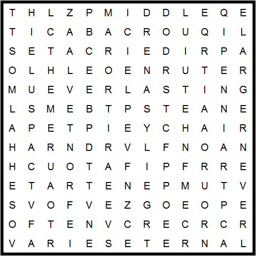 Word Search For April 11 2018